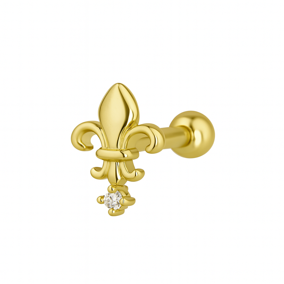 Gilded Fleur Gold Ear Stud – PIERCINKS